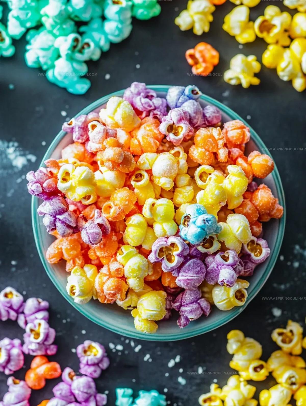 Colorful Candied Rainbow Popcorn Recipe: A Sweet Treat Magic - Aspiring ...