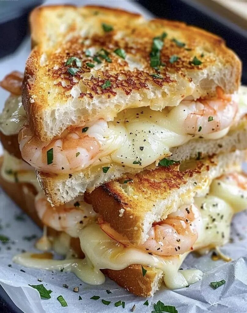 Easy Cheesy Garlic Bread Shrimp Grilled Cheese Recipe for Dinner ...